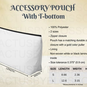 3 Size Chart Accessory Pouch With T-bottom Mockup All Over Print AOP ...