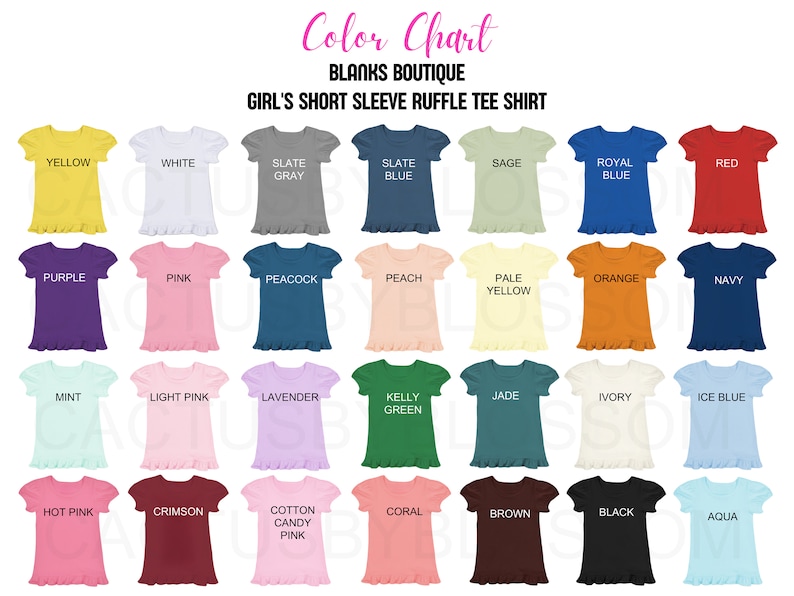 BUNDLE Size Chart Color Chart DIY Chart Blanks Boutique Mockup Etsy ...