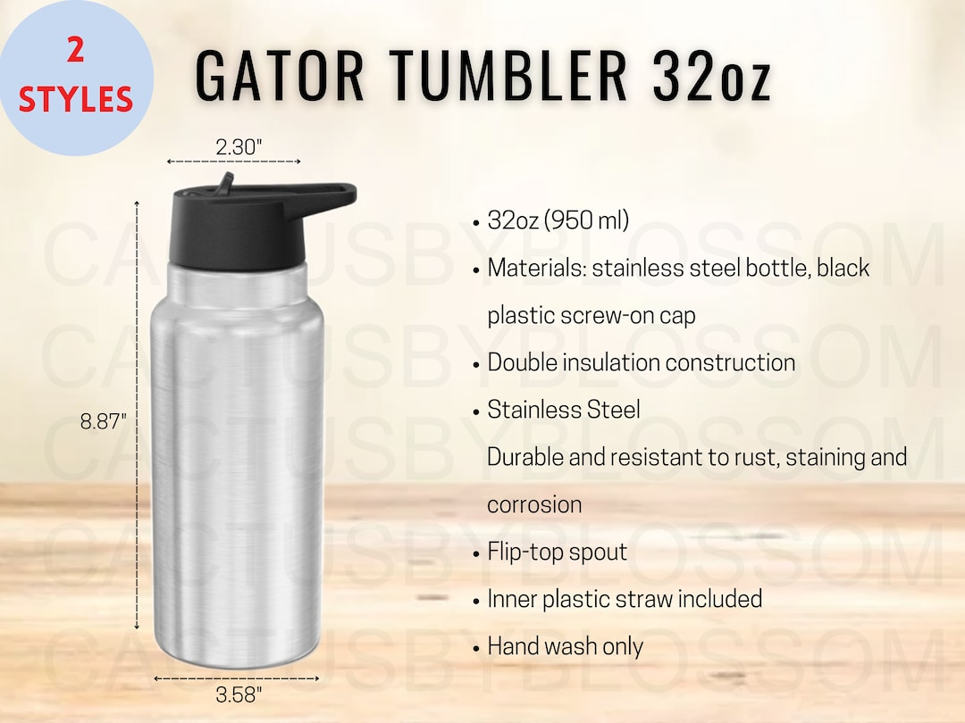 2 Size Chart Gator Tumbler 32oz Mockup Chart Tumbler Sizing Chart Etsy ...