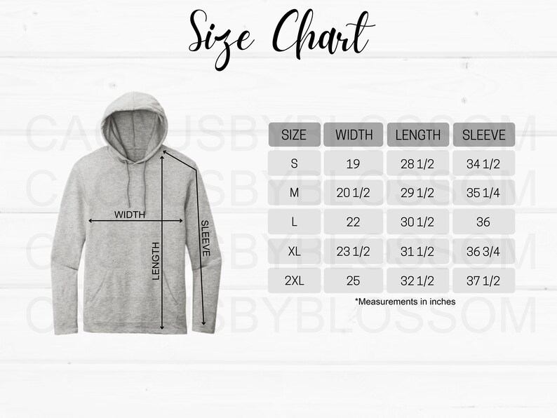 2 Size Chart Color Chart District DT571 Unisex Light Weight - Etsy