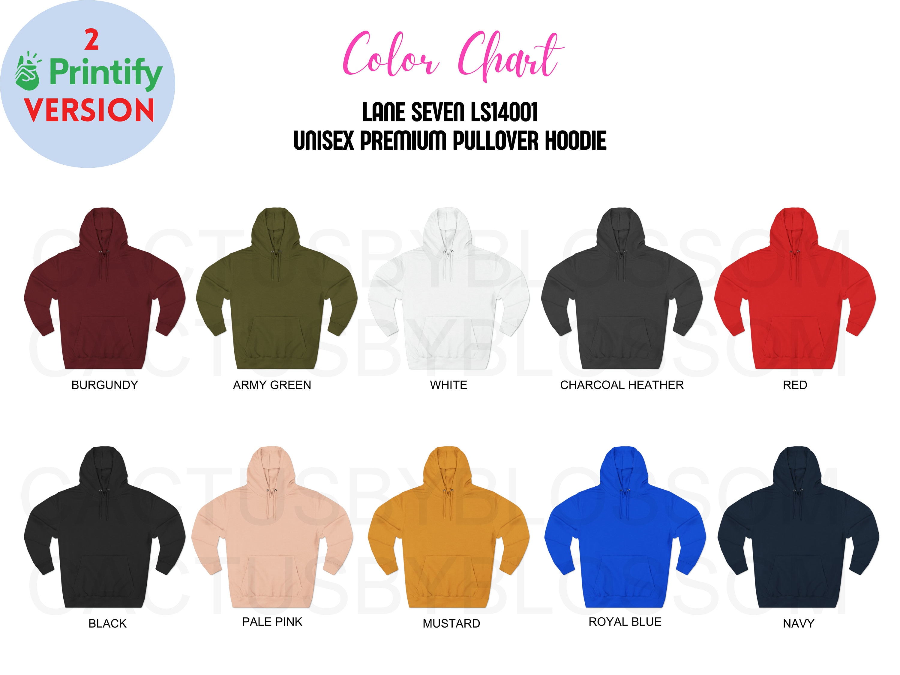 2 Color Chart Lane Seven LS14001 Mockup Etsy Tool Unisex Premium ...