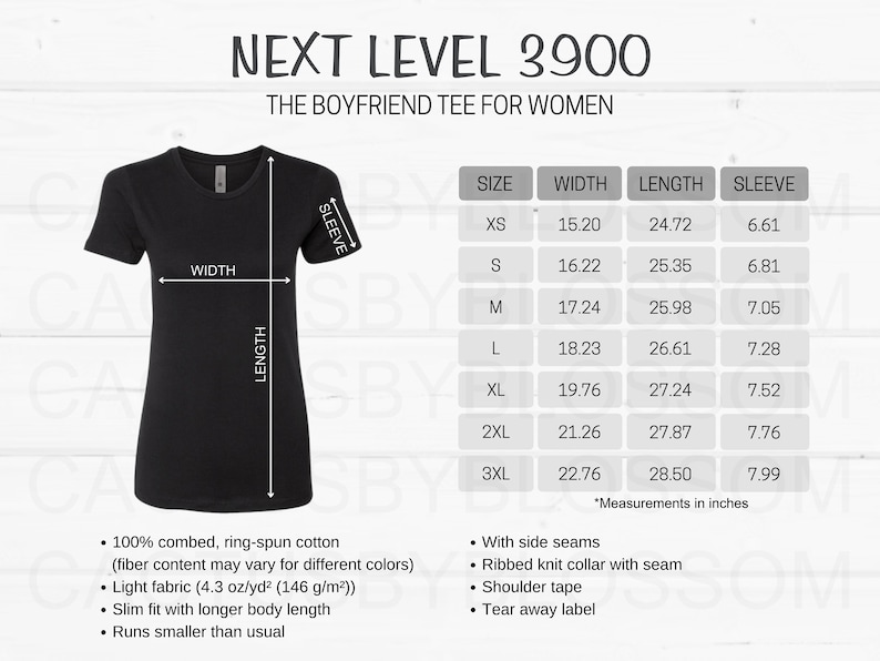 BUNDLE Size Chart Color Chart DIY Chart Next Level 3900 Mockup Tool the ...