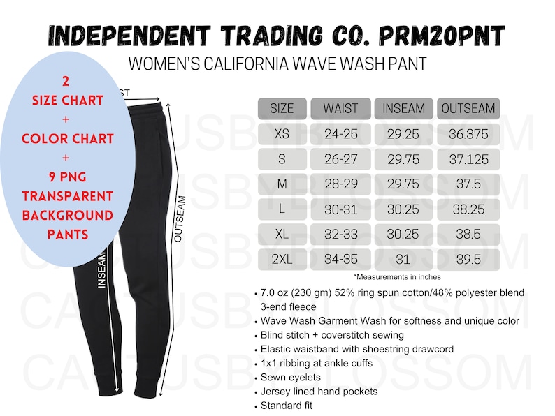 BUNDLE Size Chart DIY Chart Color Chart Independent Trading Company ...