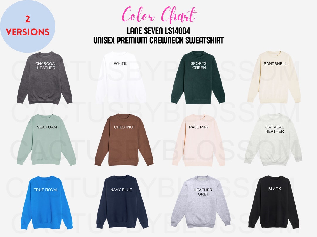 3 Color Chart Lane Seven LS14004 Mockup Etsy Tool Unisex Premium ...