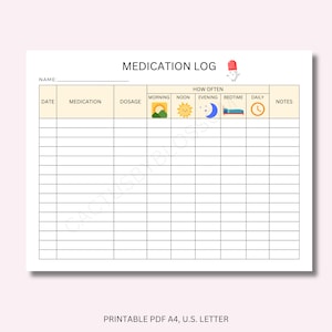 3 Medication Tracker Medication Chart Medication Log Doctor Visit ...