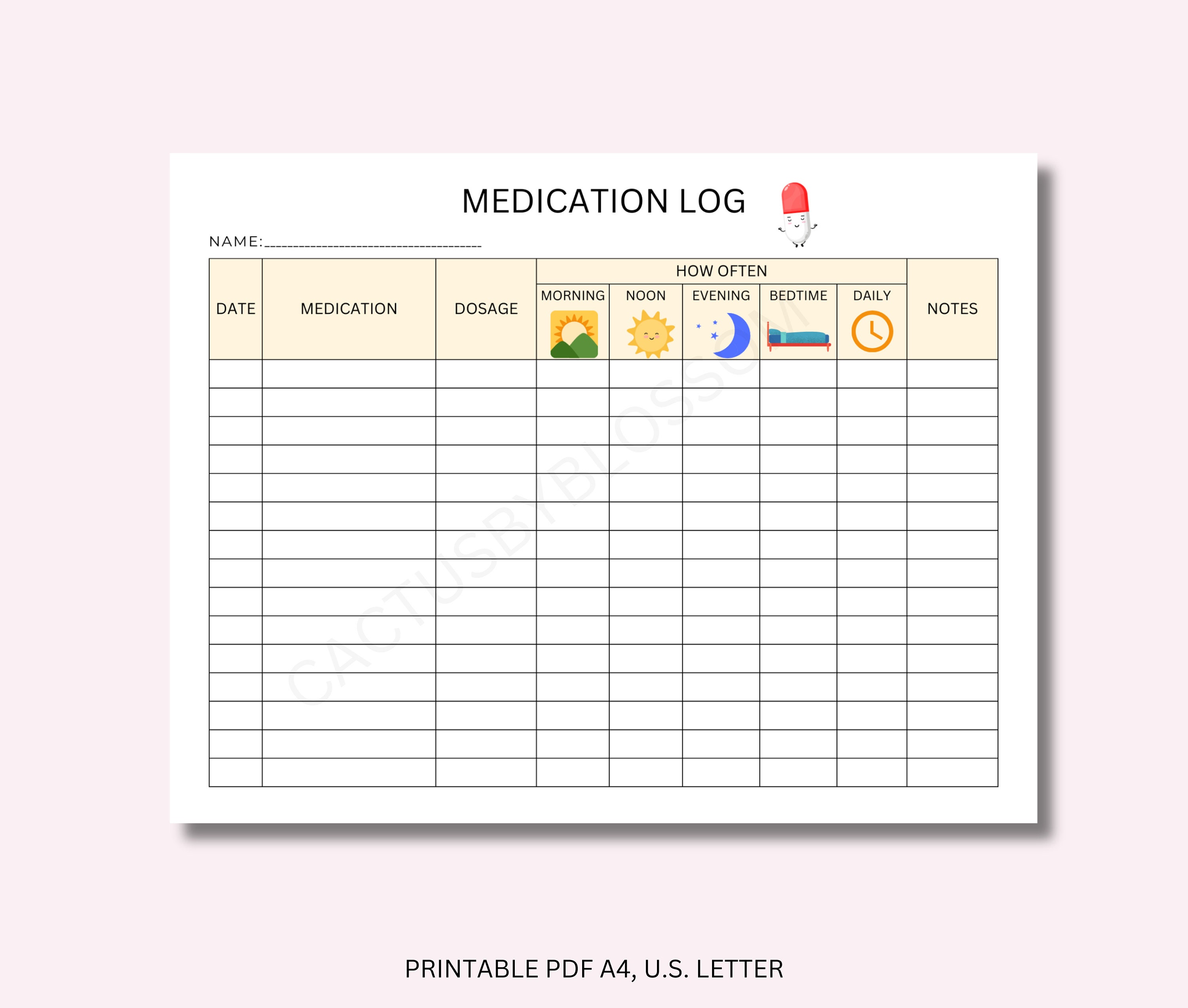3 Medication Tracker Medication Chart Medication Log Doctor Visit ...