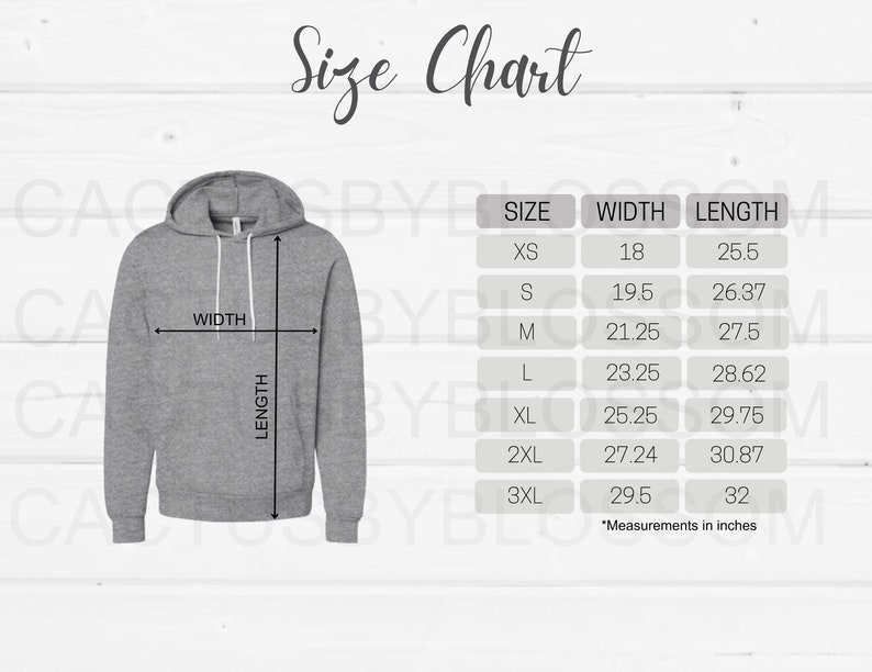 2 Size Chart Bella Canvas 3719 Mockup Etsy Tool Unisex Sponge - Etsy