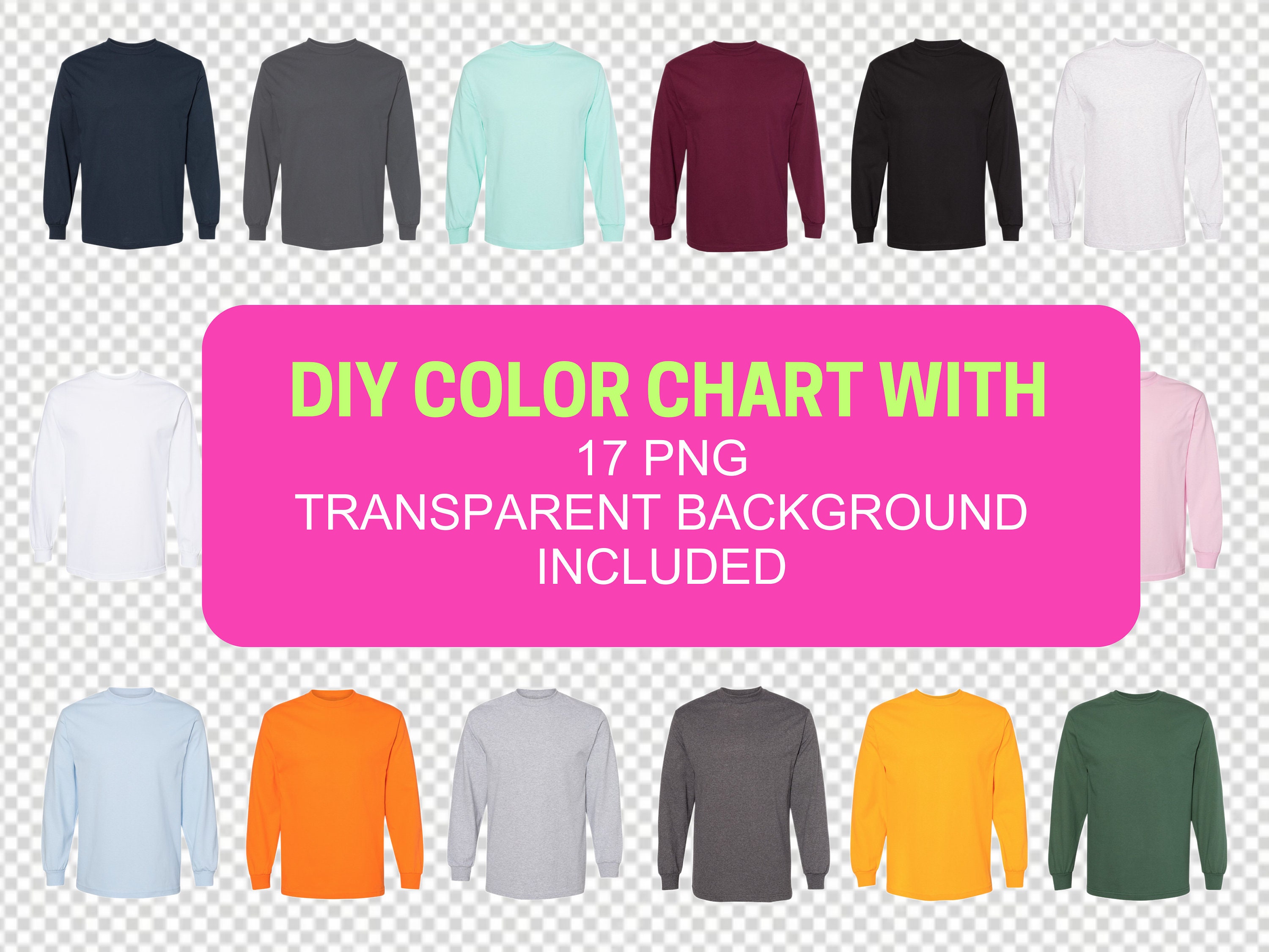BUNDLE Size Chart Color Chart DIY Chart American Apparel Alstyle AL1304 ...