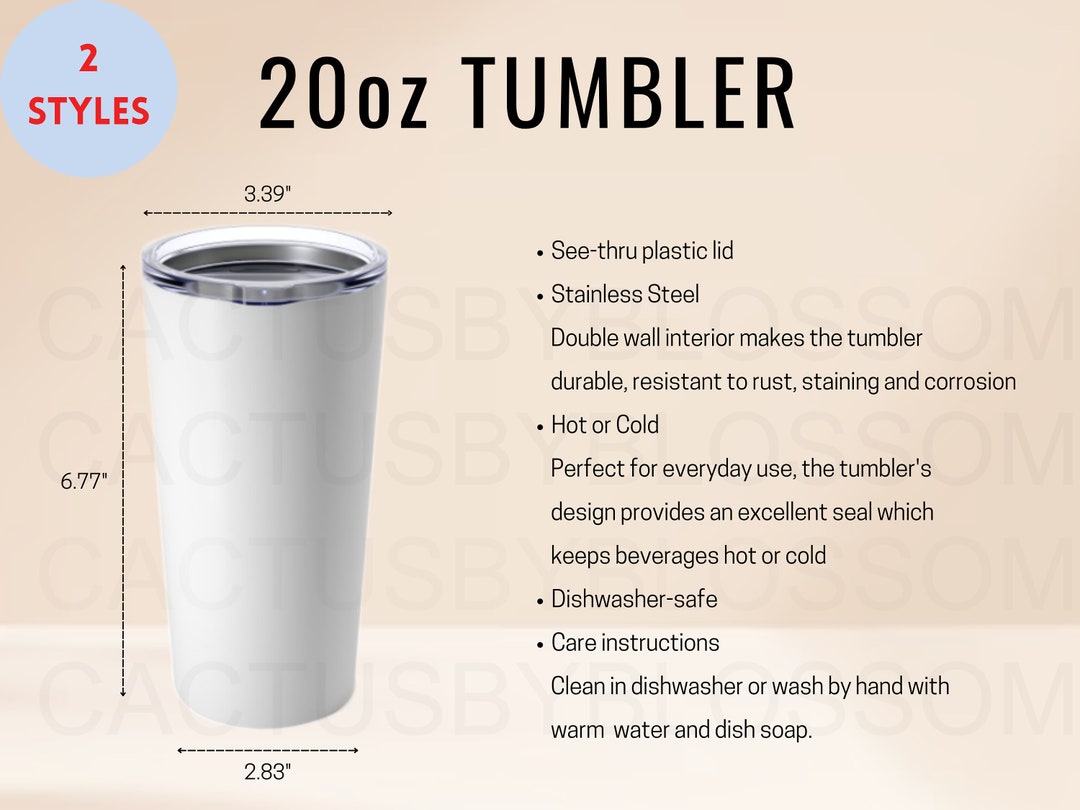 2 Size Chart 20oz Tumbler Mockup Chart Tumbler Sizing Chart Etsy ...