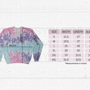 2 Size Chart Color Chart Colortone 8100 Mockup Listing Etsy Tool Unisex ...