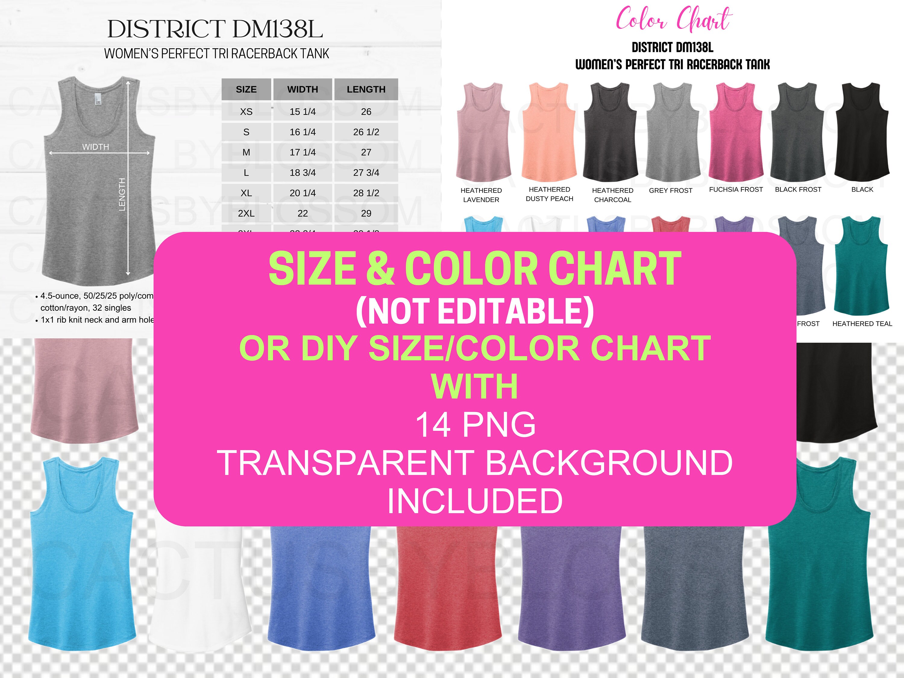 BUNDLE Size Chart Color Chart DIY Chart District DM138L Women Perfect ...