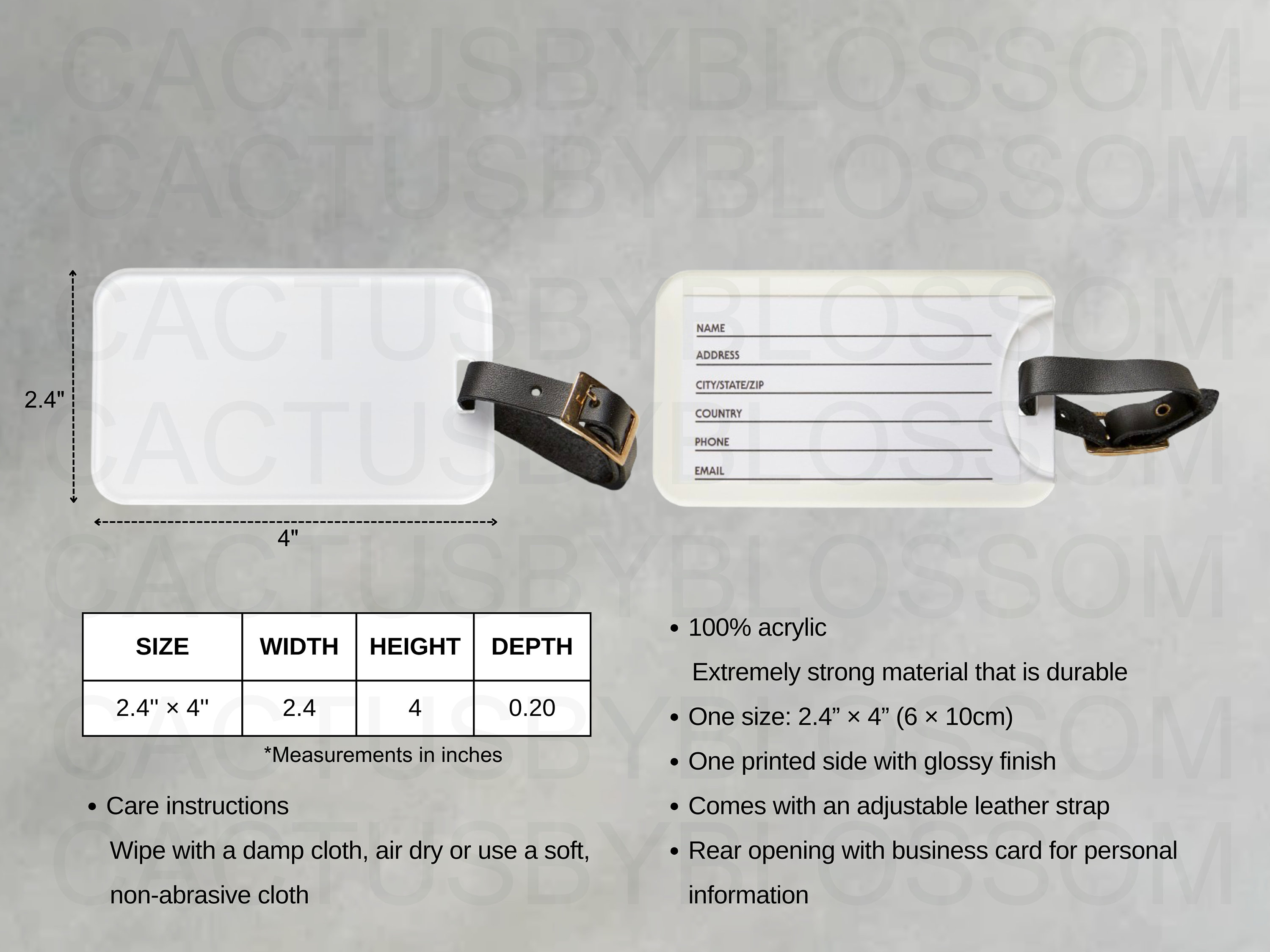 2 Size Chart Luggage Tag Mockup Sizing All-over-prints Etsy Mockup ...