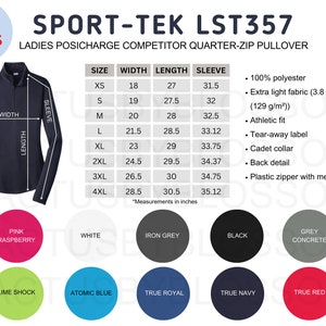 2 Size Chart Color Chart Sport-tek LST357 Ladies Posicharge Competitor ...