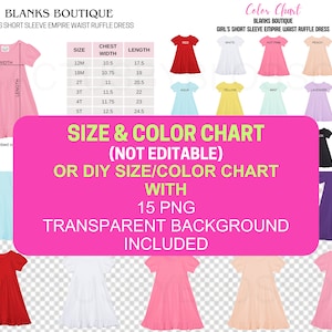 BUNDLE Size Chart Color Chart DIY Chart Blanks Boutique Mockup Etsy ...