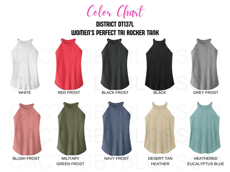 BUNDLE Size Chart Color Chart DIY Chart District DT137L Womens Perfect ...