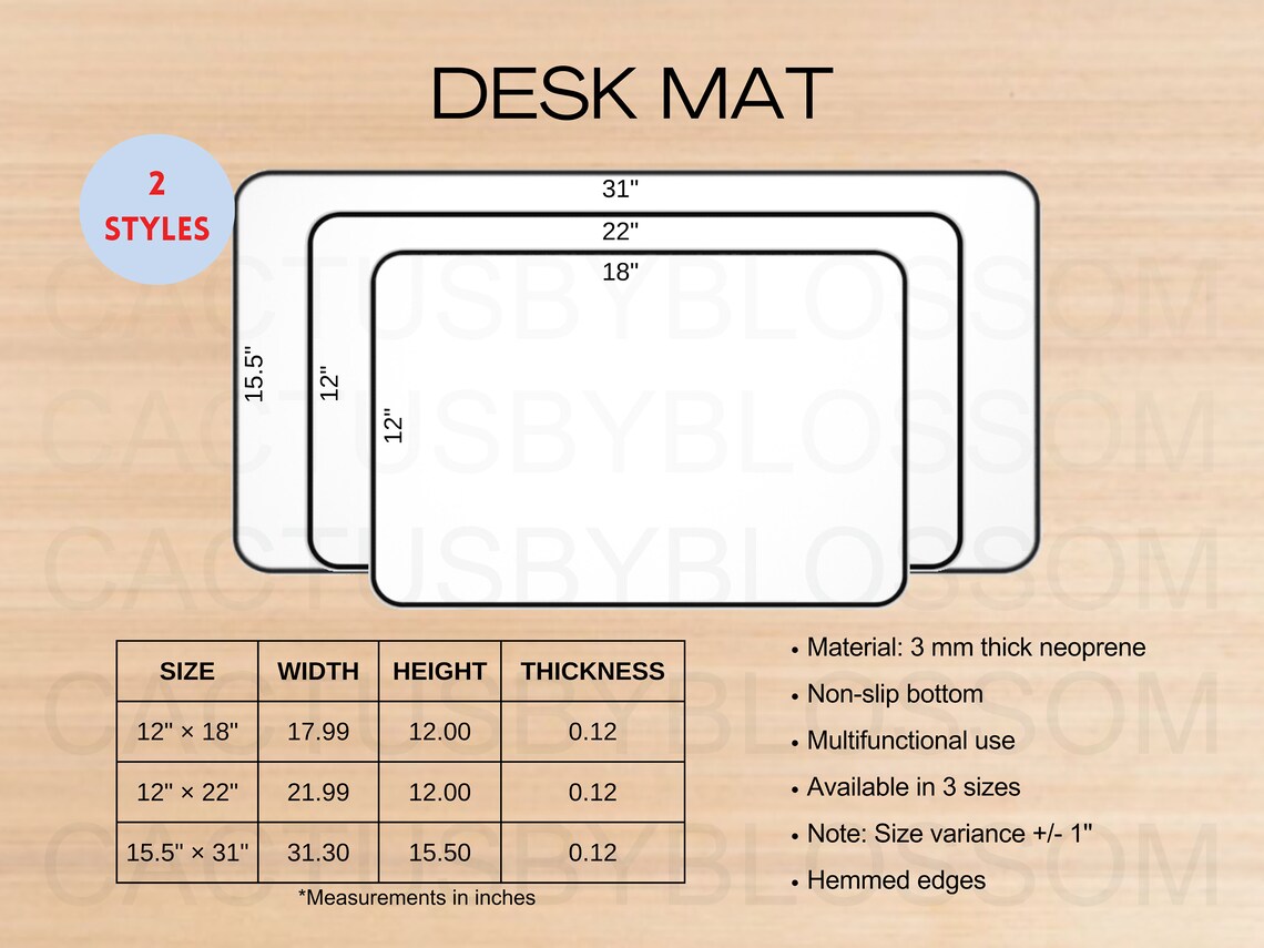 2 Size Chart Desk Mat Mockup Chart AOP All Over Print Size Chart Etsy Mockup Desk Mat Etsy New ...