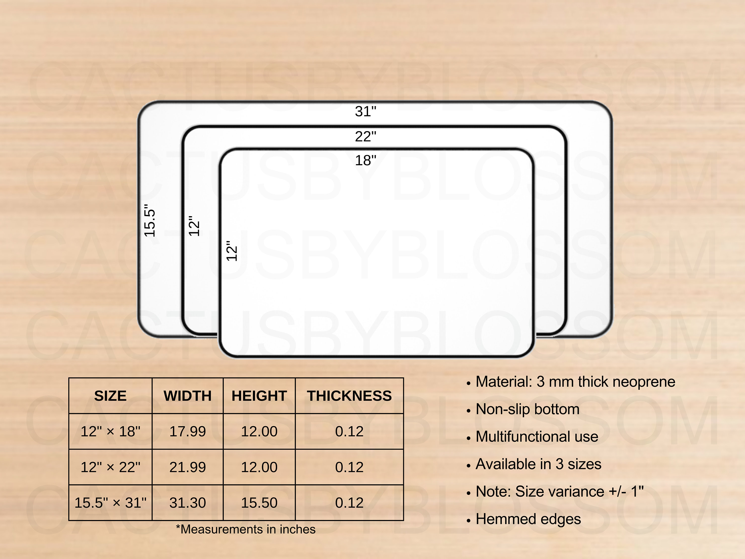 2 Size Chart Desk Mat Mockup Chart AOP All Over Print Size Chart Etsy ...