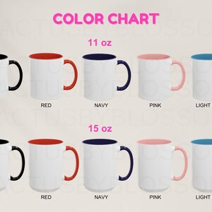 BUNDLE Size Chart Color Chart 11oz 15oz Accent Coffee Mug Mockup Chart ...