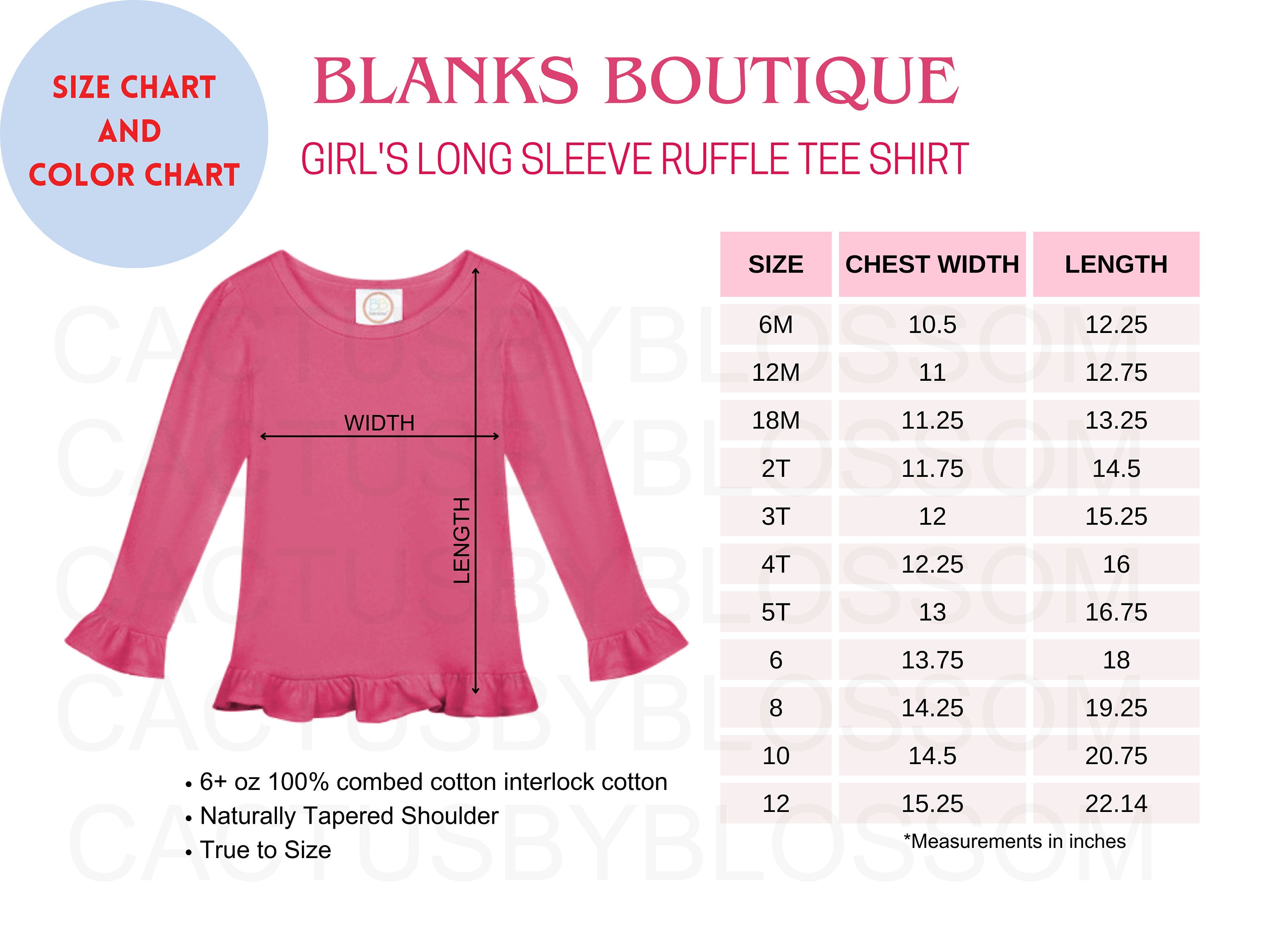 BUNDLE Size Chart Color Chart Blanks Boutique Mockup Etsy Tool Girl ...