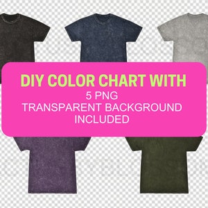 BUNDLE Size Chart Color Chart DIY Chart Colortone 1300 Mockup Etsy Tool ...