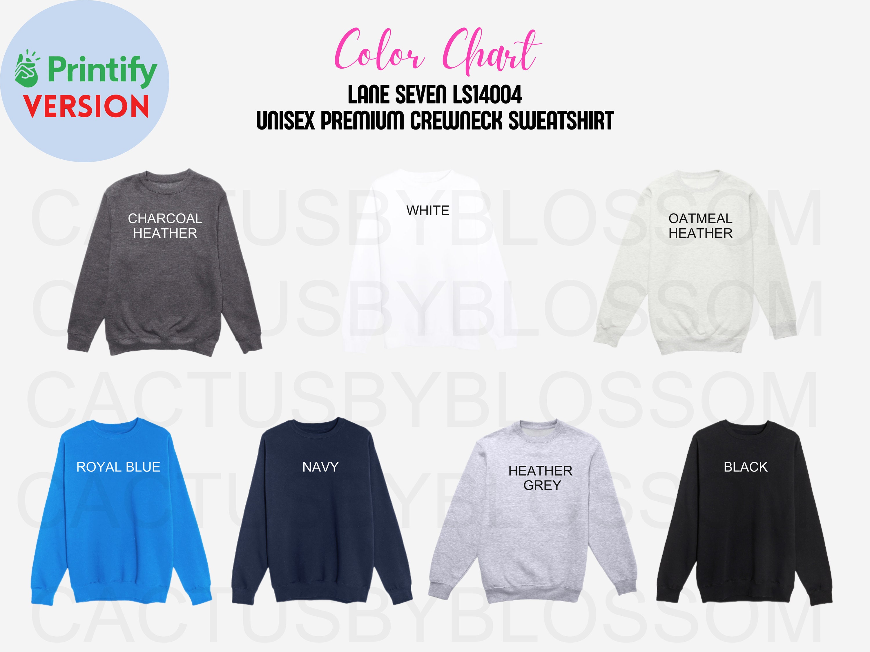 3 Color Chart Lane Seven LS14004 Mockup Etsy Tool Unisex Premium ...