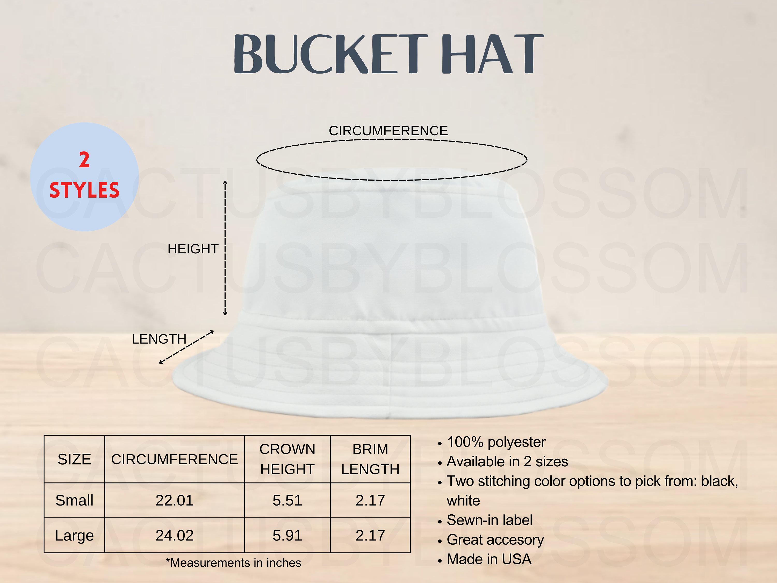 2 Size Chart Bucket Hat Mockup Size Chart Etsy Mock up AOP Printify ...