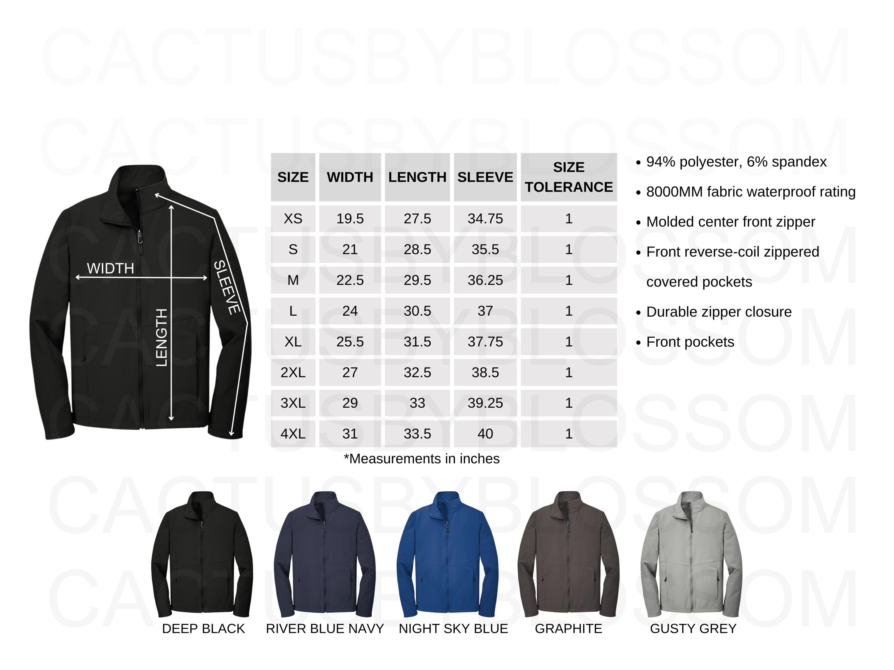 BUNDLE Size Chart Color Chart Port Authority J901 Men's Collective Soft ...