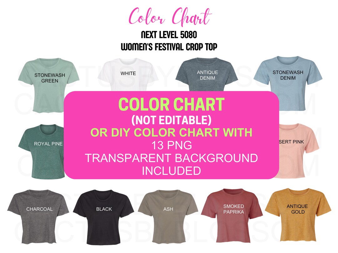 Color Chart DIY Chart Next Level 5080 Mockup Etsy Tool Women Festival ...