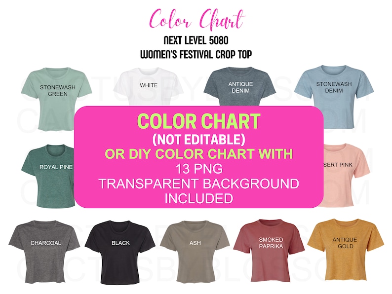 Color Chart DIY Chart Next Level 5080 Mockup Etsy Tool Women Festival ...