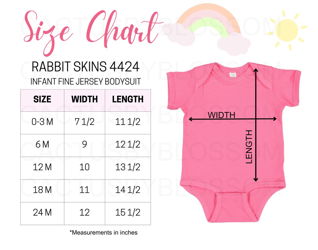 Tabla de tallas Rabbit Skins 4424 Mockup Etsy tools Body de - Etsy México