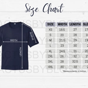 2 Size Chart Sport-tek ST350 Mockup for Posicharge Competitor Tee ...
