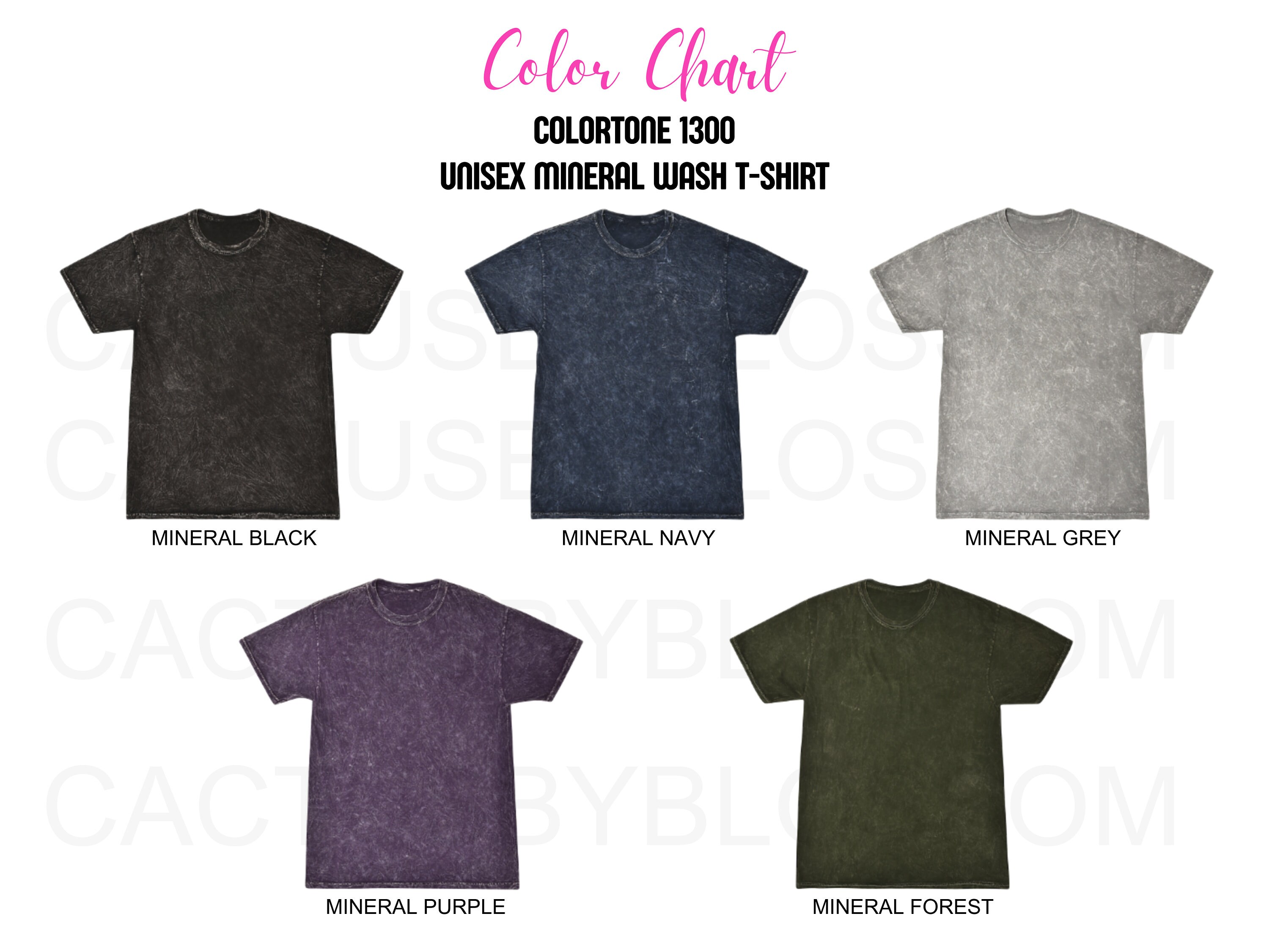 Color Chart DIY Chart Colortone 1300 Etsy Mockup Unisex Mineral Wash T ...