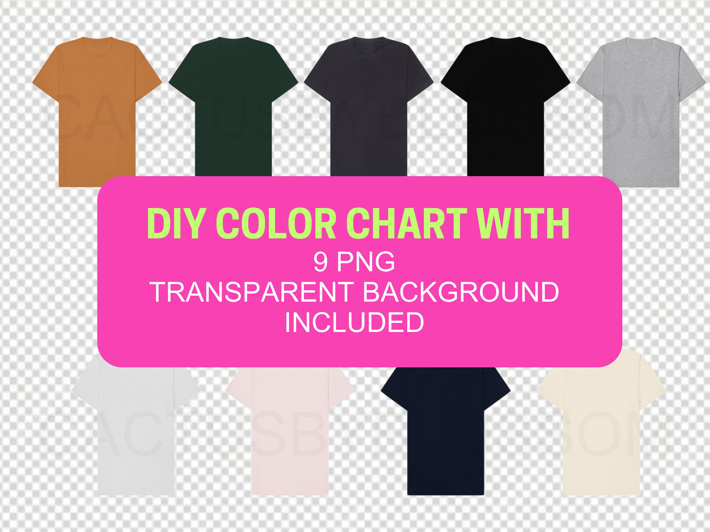 Color Chart DIY Chart Bella Canvas 3010 Mockup Etsy Tool Unisex ...