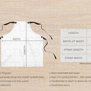 2 Size Chart Apron Mockup Chart AOP All Over Print Size Chart Etsy Mockup Apron Etsy New Seller ...