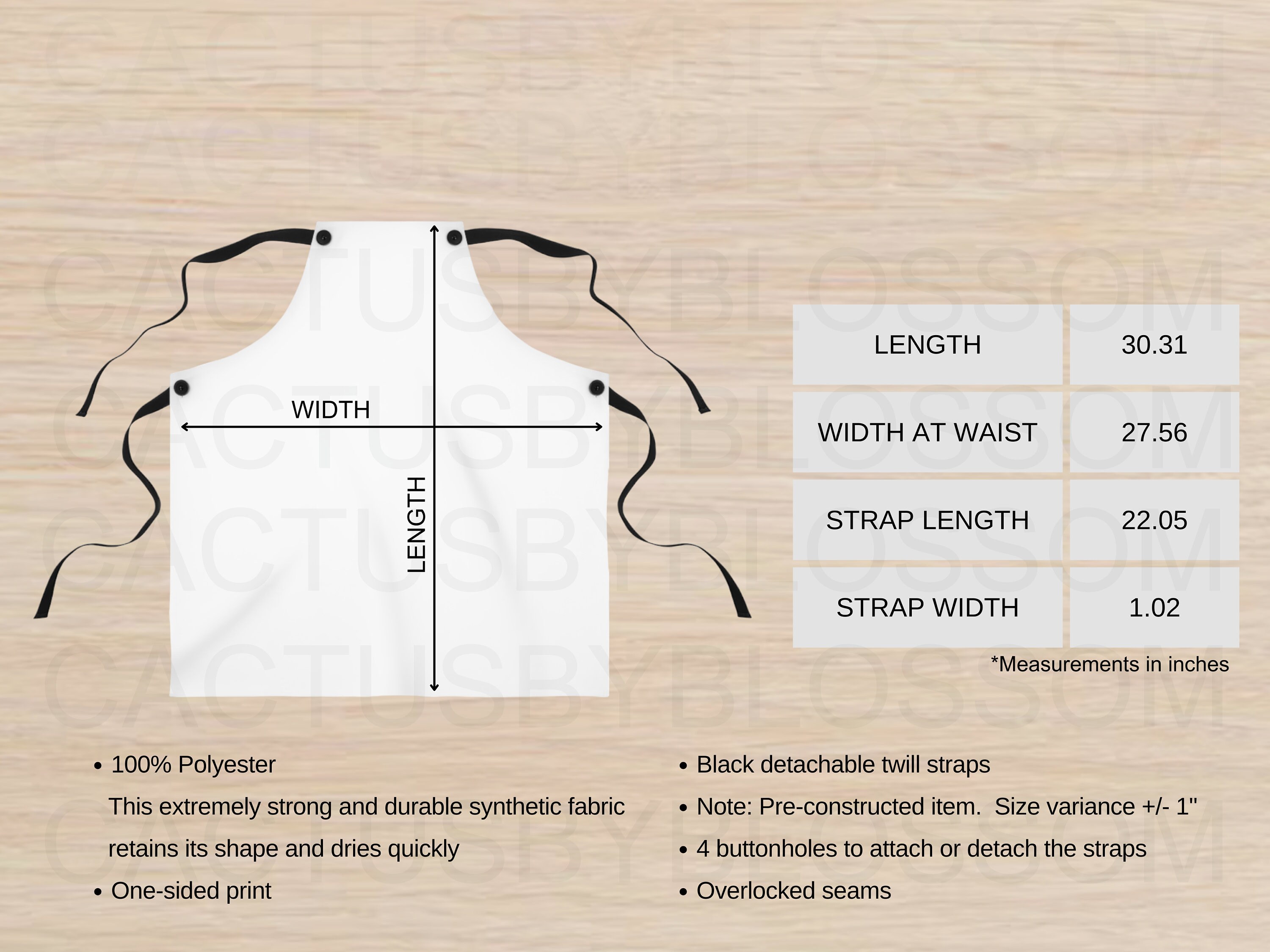 2 Size Chart Apron Mockup Chart AOP All Over Print Size Chart Etsy ...