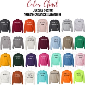 3 Color Chart DIY Chart Jerzees 562MR Mockup Etsy Tool Nublend Crewneck ...