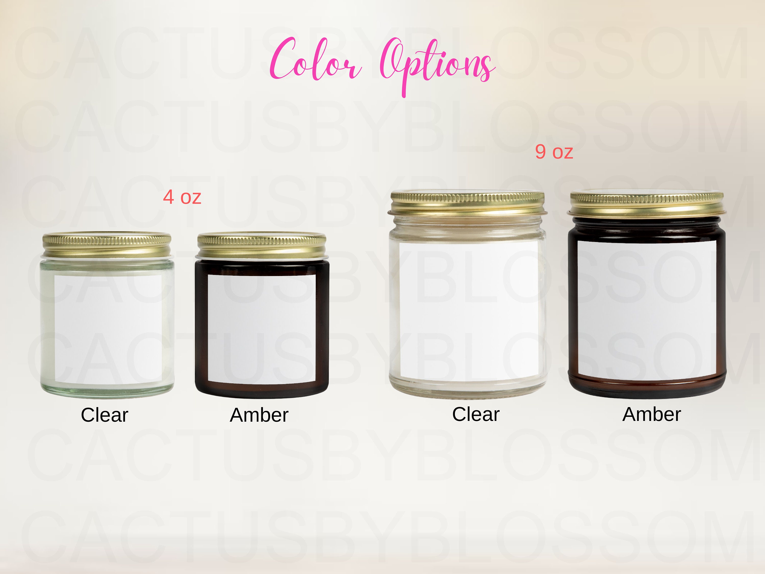 BUNDLE Size Chart Color Chart Scented Coconut Apricot Candle Clear ...