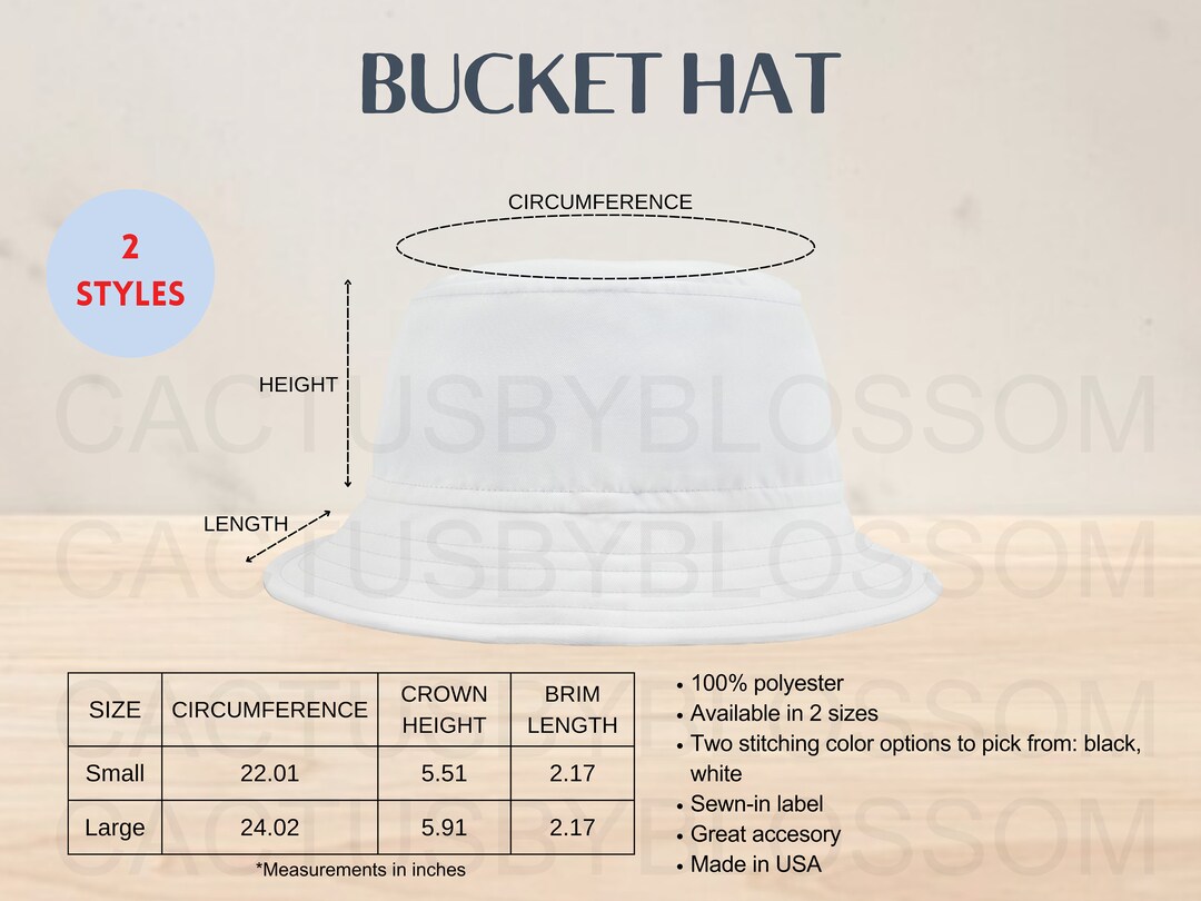 2 Size Chart Bucket Hat Mockup Size Chart Etsy Mock up AOP Printify ...