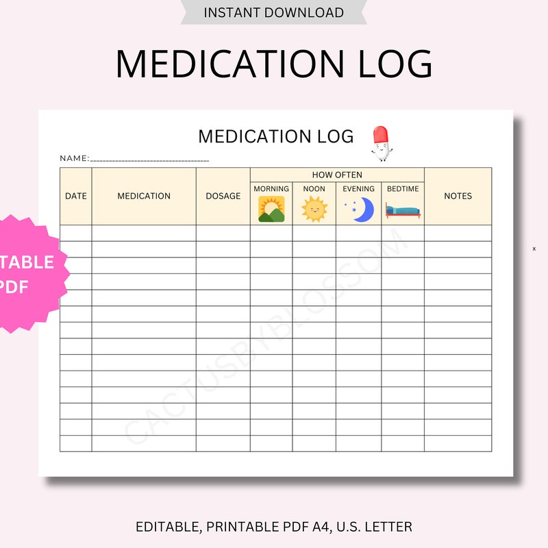 Medication Tracker Am Pm - Etsy