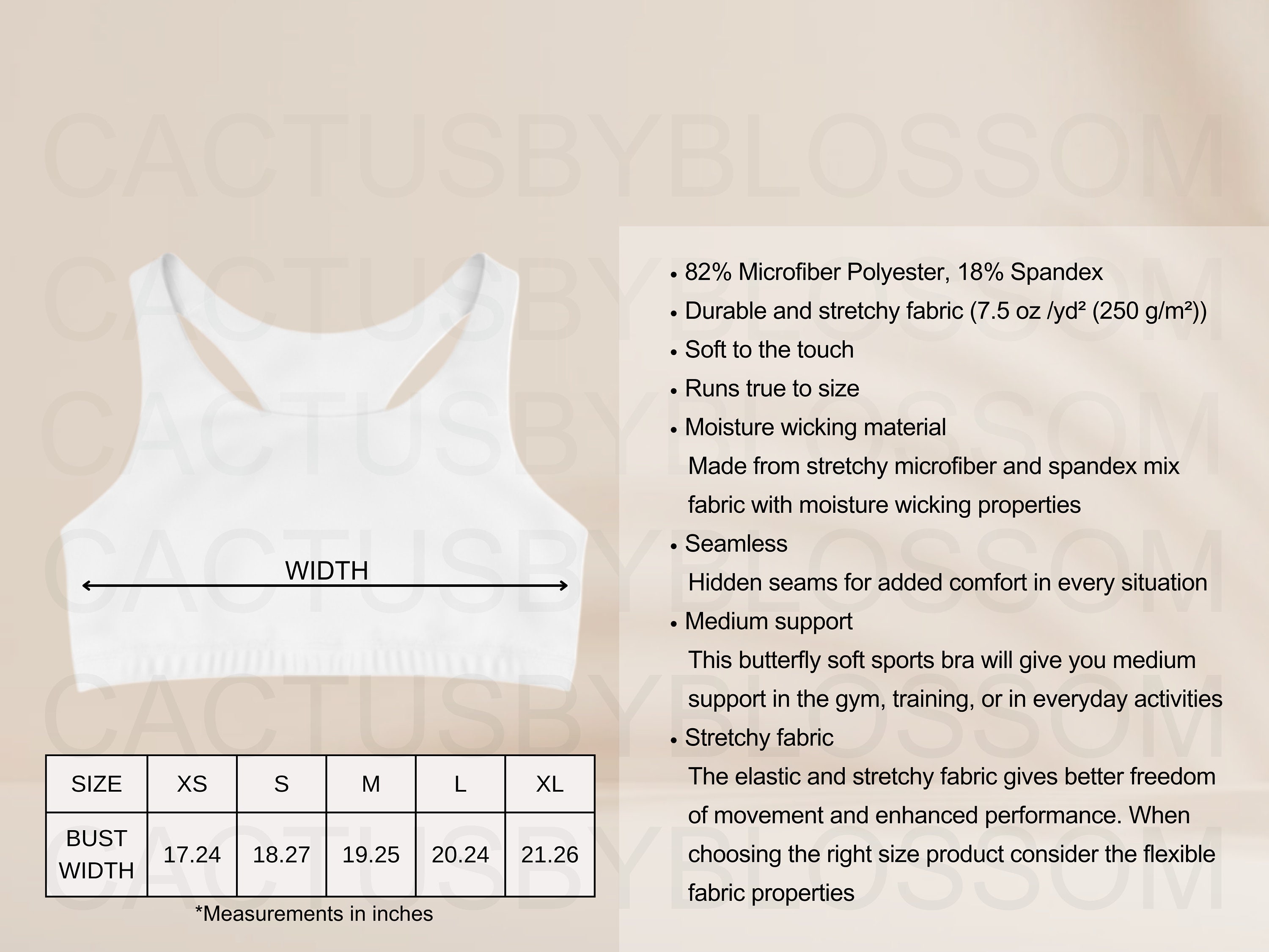 3 Size Chart Seamless Sports Bra AOP Mockup Etsy Tool Sizing S-2XL All ...