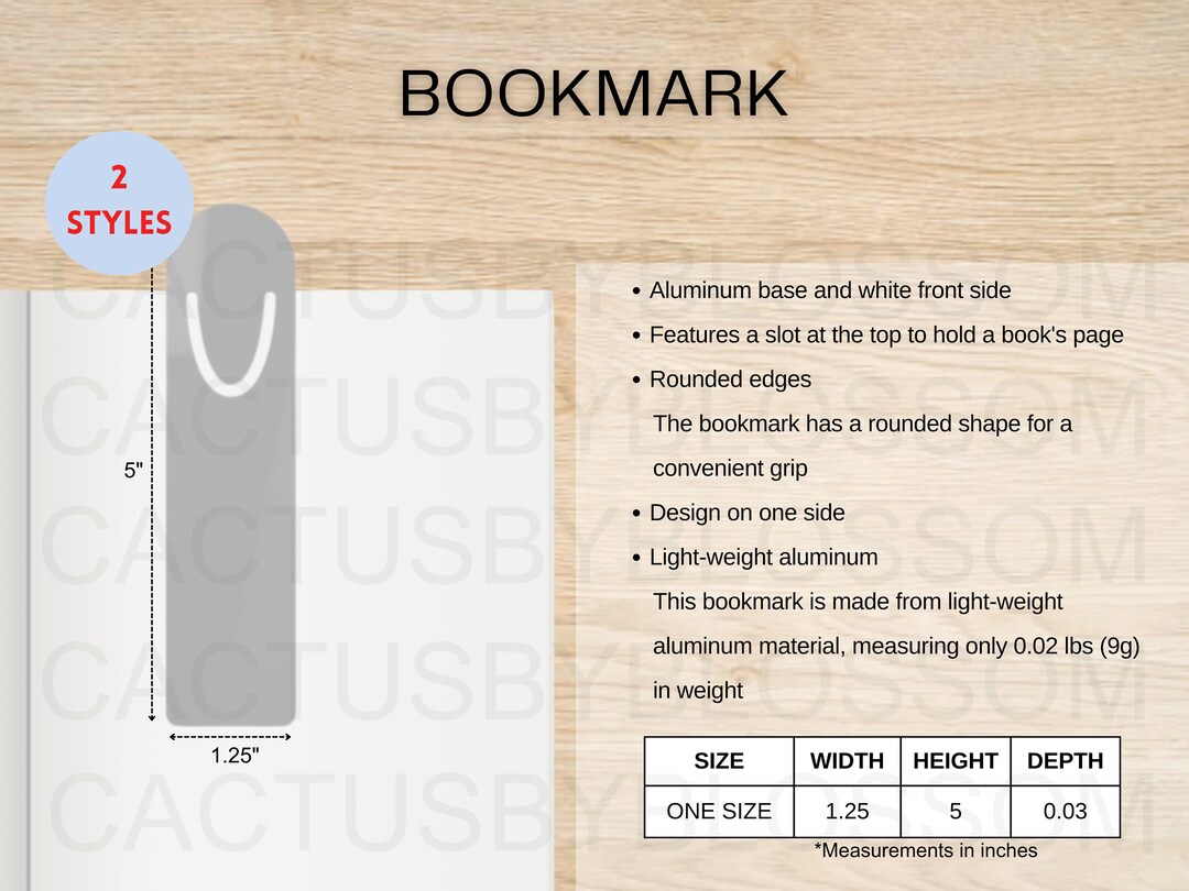 2 Size Chart Bookmark Mockup Sizing All-over-prints Etsy Mockup ...