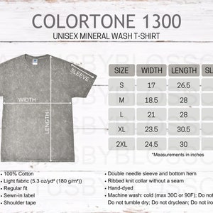 BUNDLE Size Chart Color Chart DIY Chart Colortone 1300 Mockup Etsy Tool ...