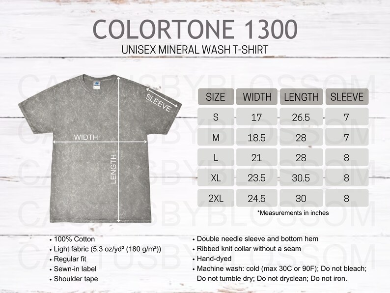 BUNDLE Size Chart Color Chart DIY Chart Colortone 1300 Mockup Etsy Tool ...