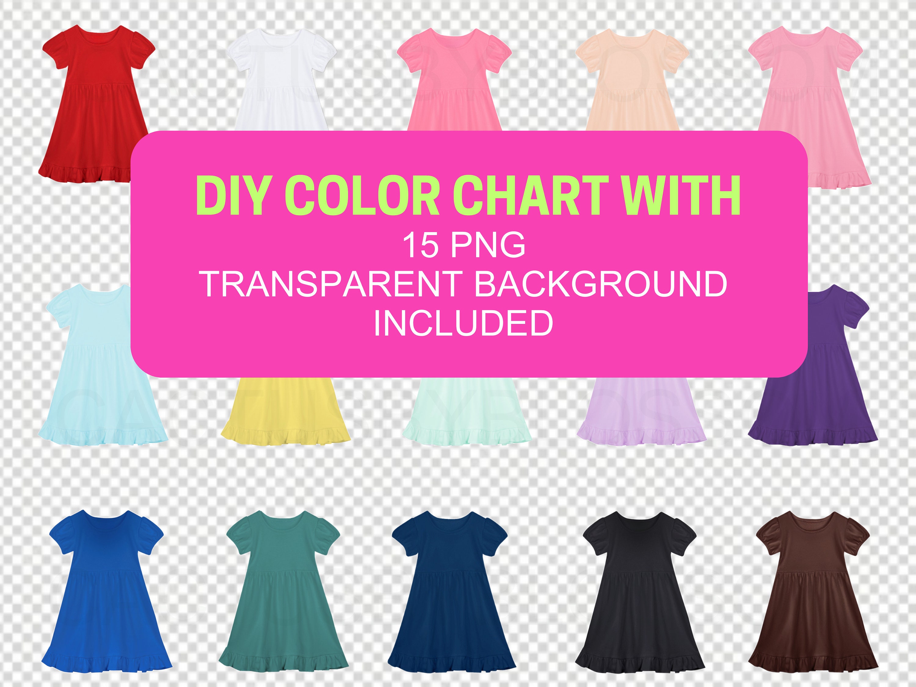 BUNDLE Size Chart Color Chart DIY Blanks Boutique Mockup Etsy Tool Girl ...
