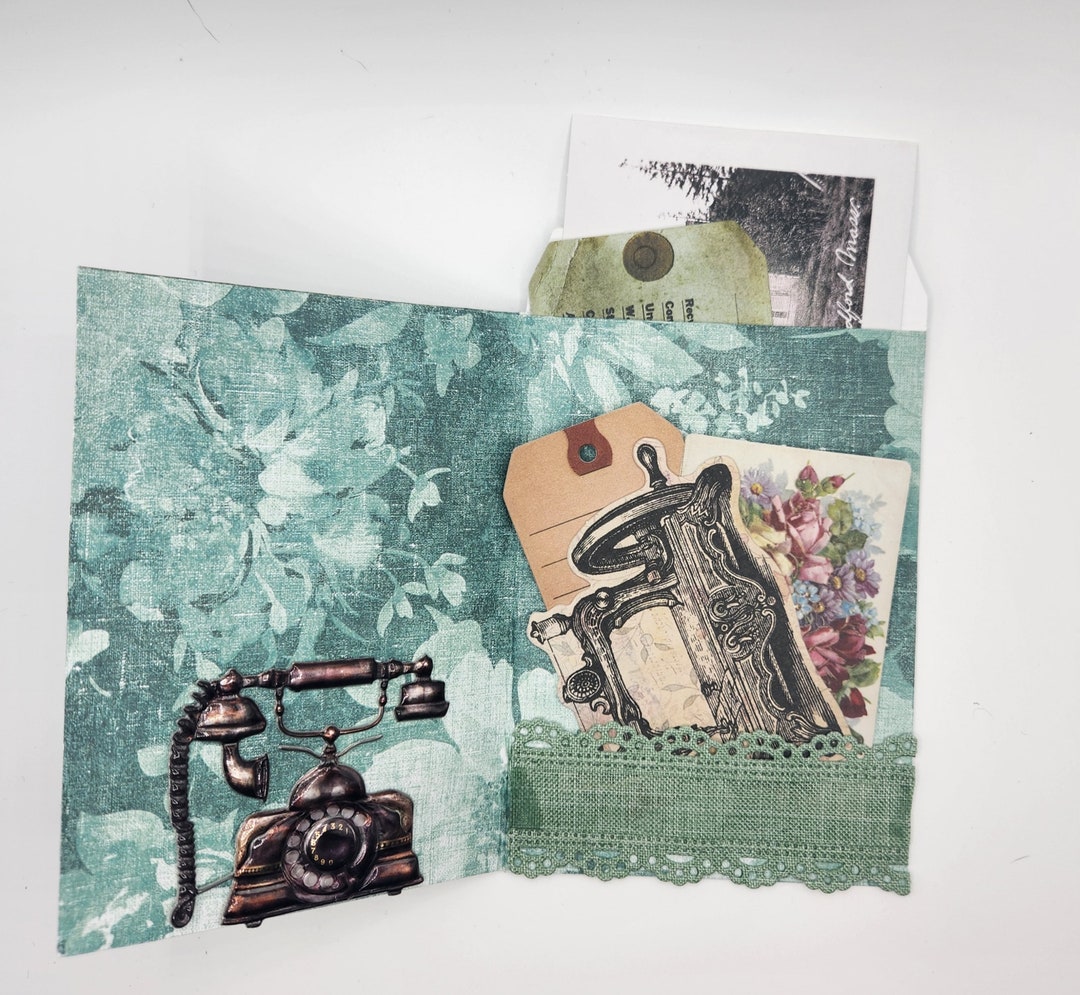 Paper Stationery Ephemera Junk Floral Wallet Vintage Inspired - Etsy