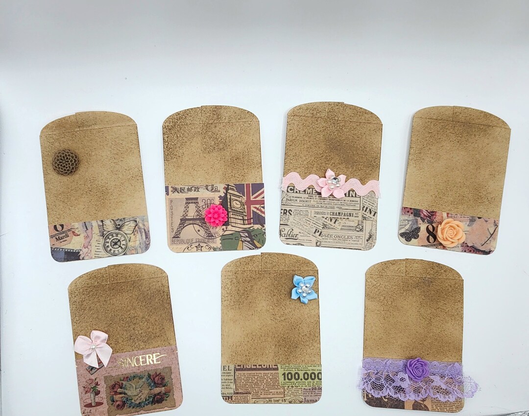 Vintage Inspired Mini Craft Sack Coin Pouch Stationery Scrapbook Pick ...