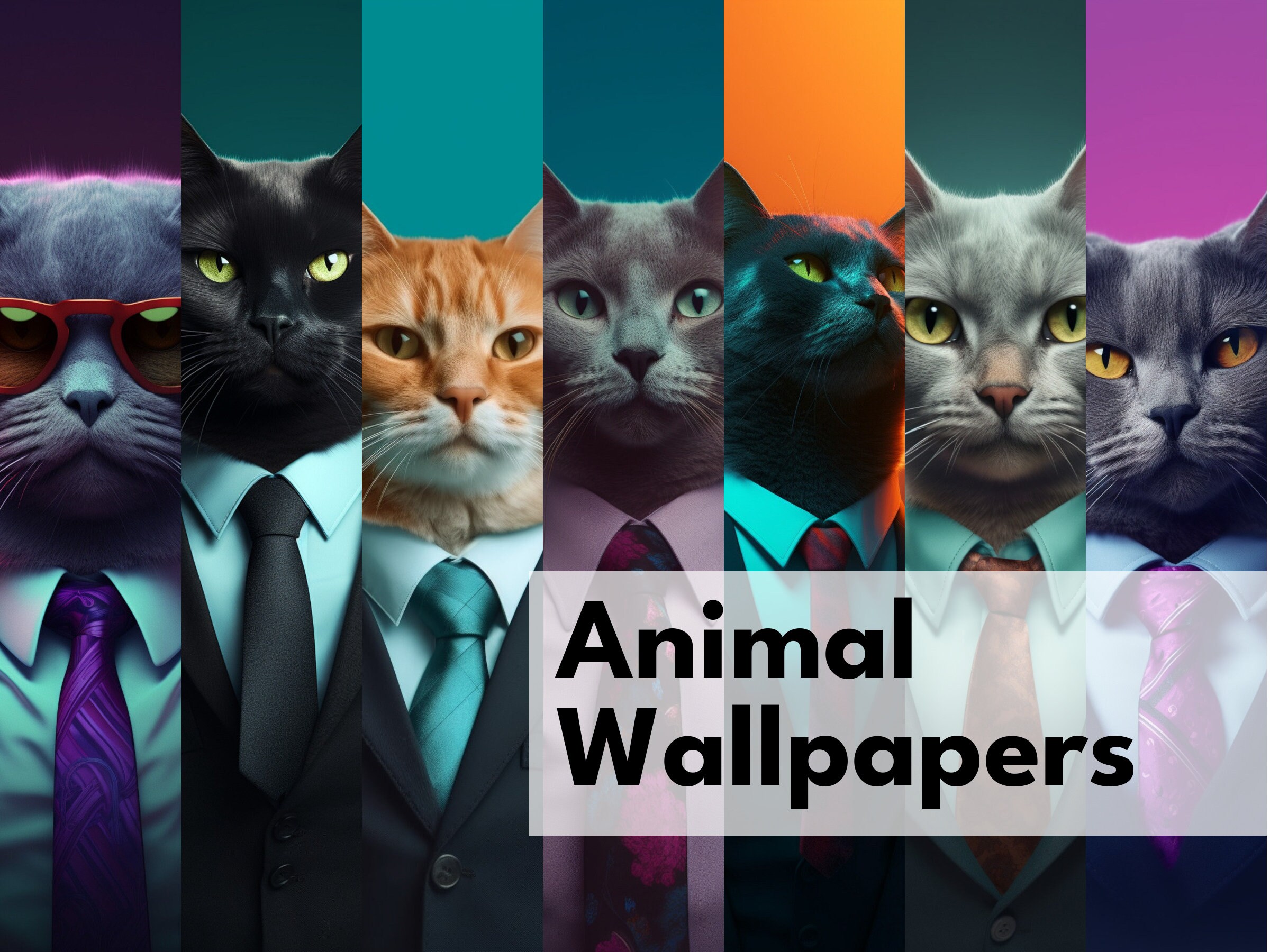 Dapper Cat Collection: 7 Ai-generated Wallpapers for iPhone - Etsy