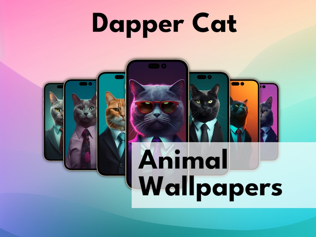 Dapper Cat Collection: 7 Ai-generated Wallpapers for iPhone - Etsy