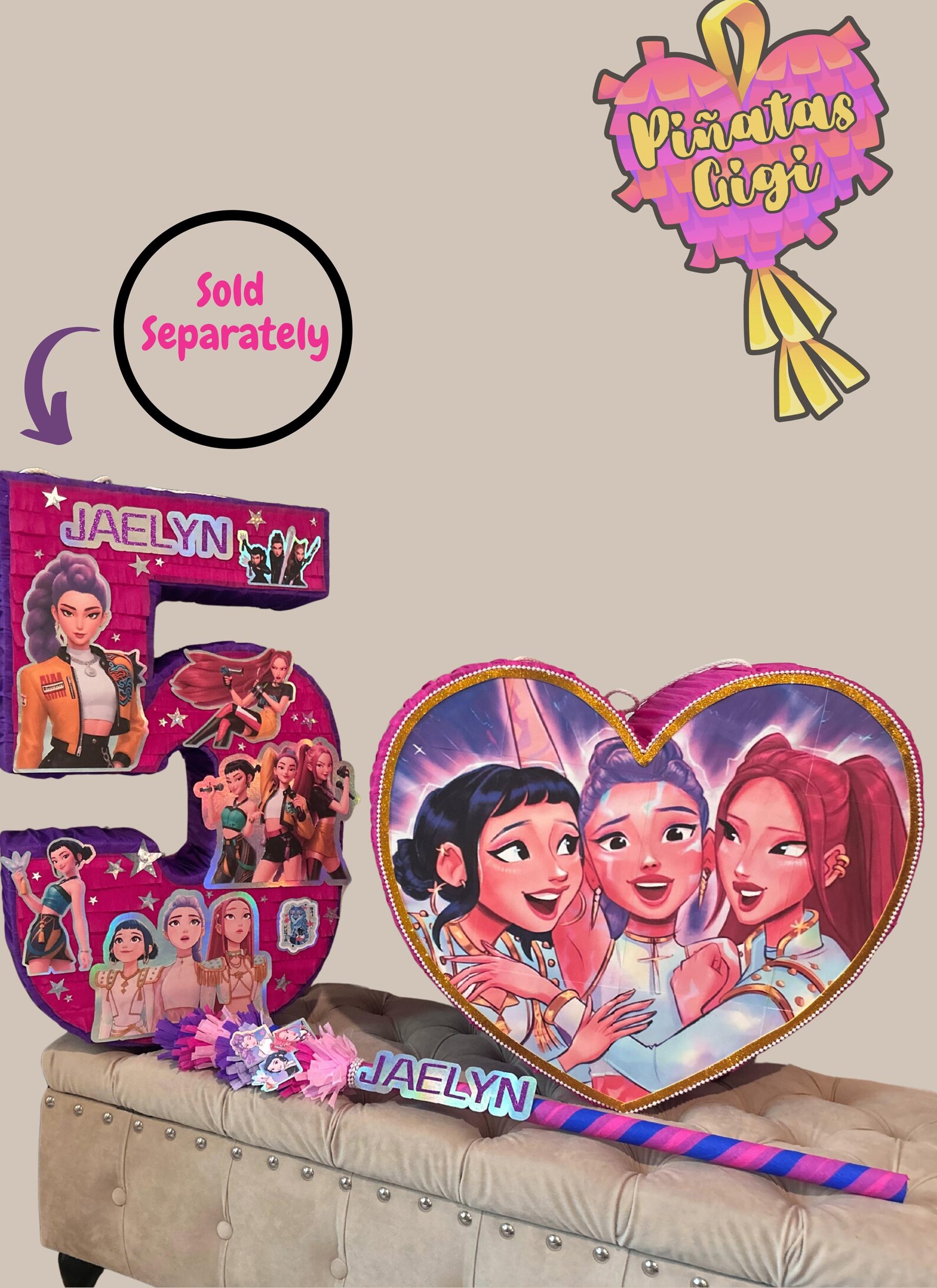 Kpop Demon Hunters Heart Piñata/huntrix Piñata/heart Piñata - Etsy