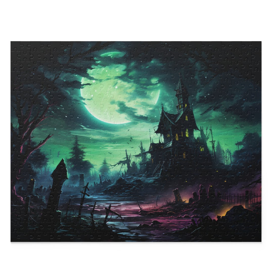 Spooky Haunted House Puzzle 120 252 500-piece - Etsy